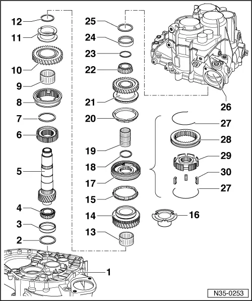 Audi Workshop Manuals > A3 Mk1 > Power transmission > 6-Speed manual ...