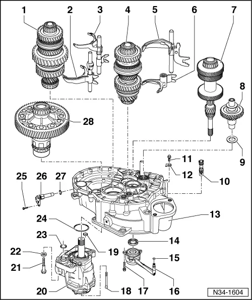 Audi Workshop Manuals > A3 Mk1 > Power transmission > 5/6-speed manual ...