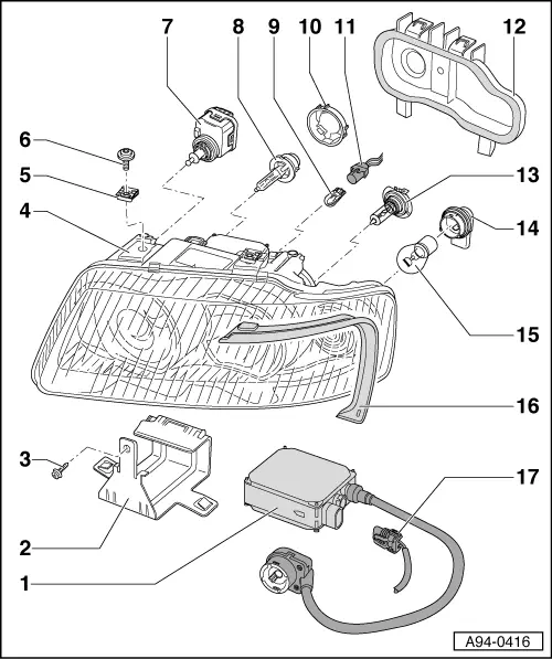 Audi Workshop Service and Repair Manuals > A3 Mk1 > Vehicle electrics ...