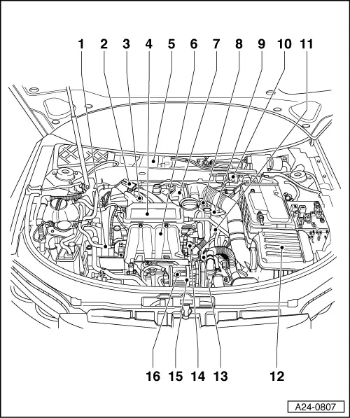 Audi A3 Injection System Fitting Locations - Overview