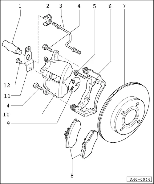 Audi Workshop Service and Repair Manuals > A4 Mk1 > Brake system ...
