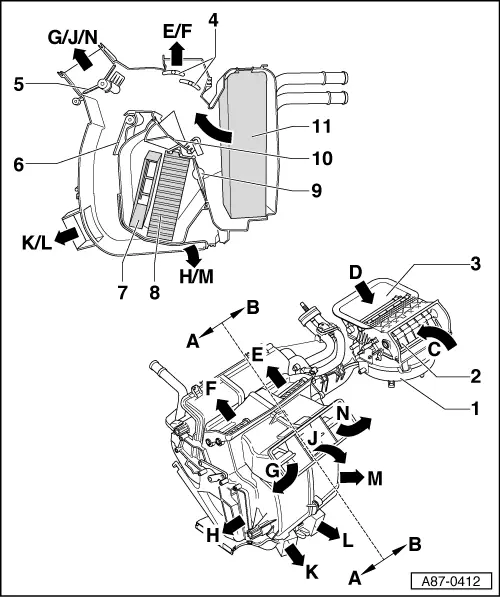 Audi Workshop Service and Repair Manuals > A4 Mk2 > Heating ...