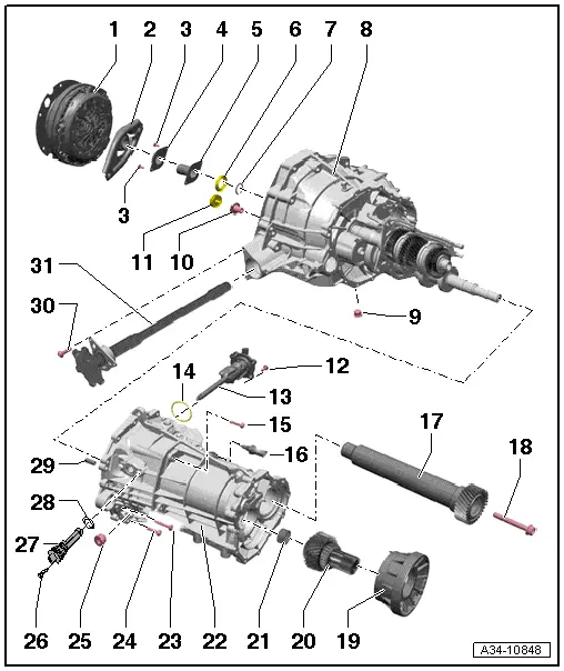 Audi Workshop Service and Repair Manuals > A4 Mk3 > Power transmission ...