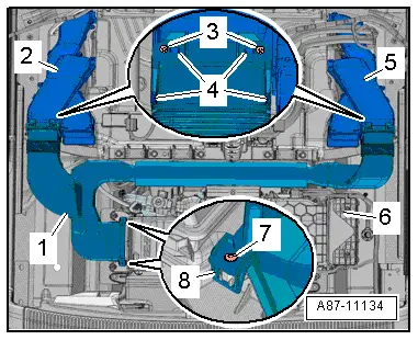 Audi A4 Air Conditioning System: Removing Supply Air Duct for Drive Battery