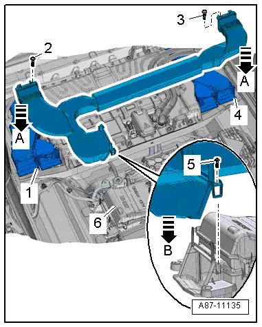 Audi A4 Air Conditioning System: Removing Supply Air Duct for Drive Battery