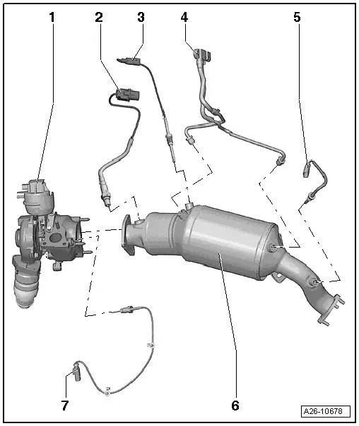 Audi A5 Exhaust Gas Temperature Control - Exploded View