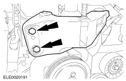 Detach the rear engine mounting bracket.