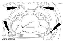 Disconnect the electrical connector and remove the instrument cluster.