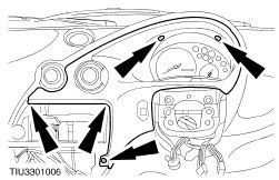 Disconnect the headlamp leveling switch electrical connector.