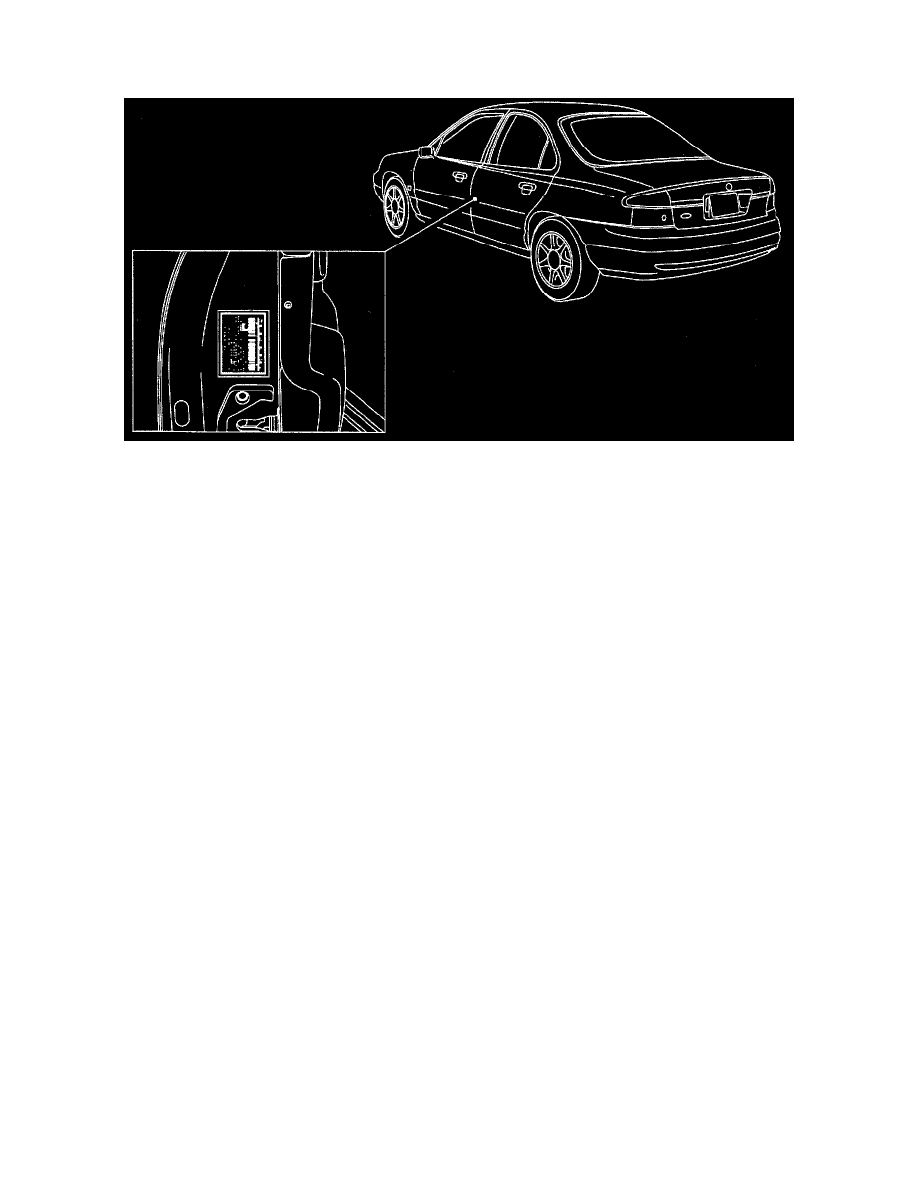 Ford Escort L4-121 20L SOHC VIN P SFI Paint Code Sticker Location