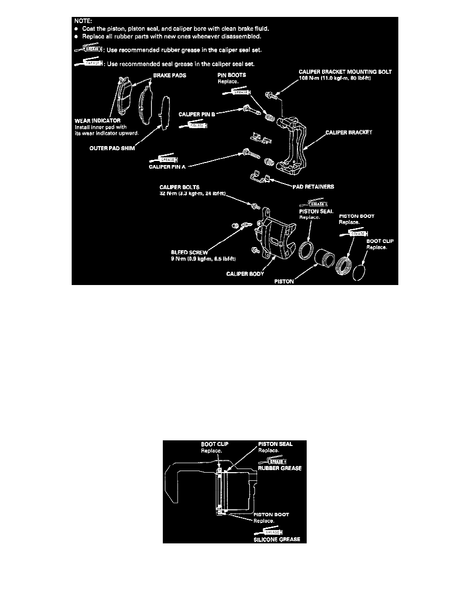 Honda Civic Brake Caliper Service and Repair | Workshop Manuals