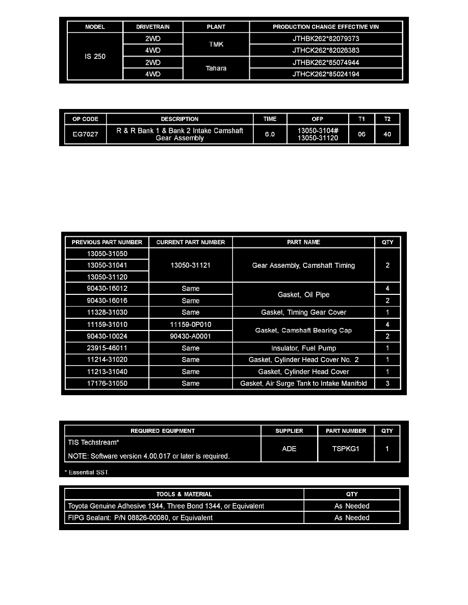 Lexus Workshop Service and Repair Manuals > IS 250 RWD V6-2.5L (4GR-FSE ...