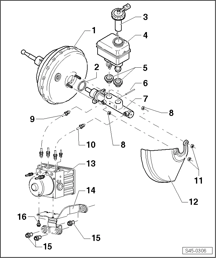 Skoda Workshop Manuals > Octavia Mk1 > Brake systems > ABS, ADR, TCS ...