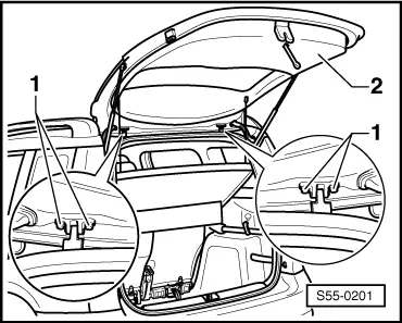 Skoda Yeti Tailgate Removal and Installation | Workshop Manuals