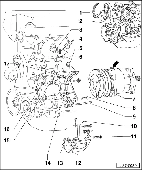 Volkswagen Golf Compressor Bracket Replacement