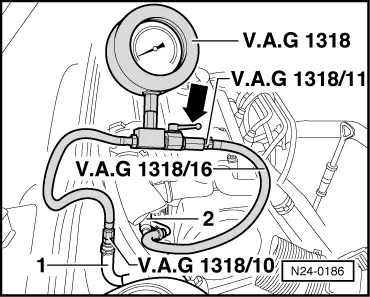 Volkswagen Golf Motronic Injection System Fuel Pressure Regulator Check