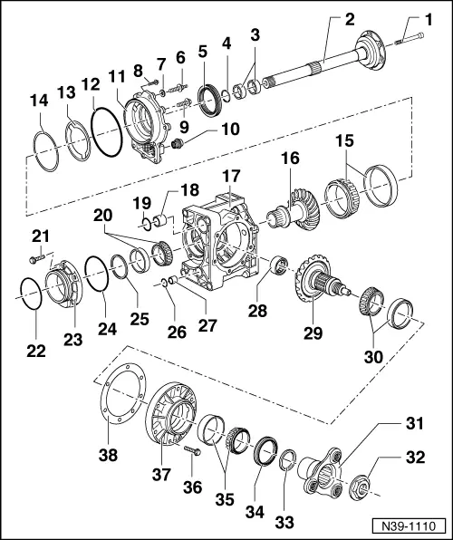 Volkswagen Workshop Manuals > Golf Mk4 > Power transmission > 6-speed ...