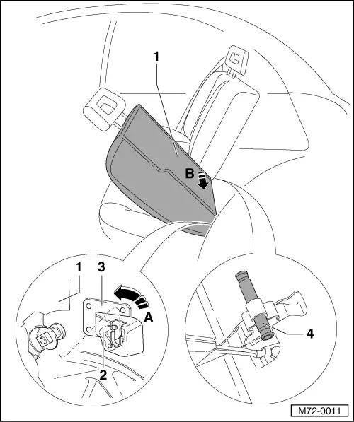 Volkswagen New Beetle Rear Seat Backrest Removal - Repair Manual
