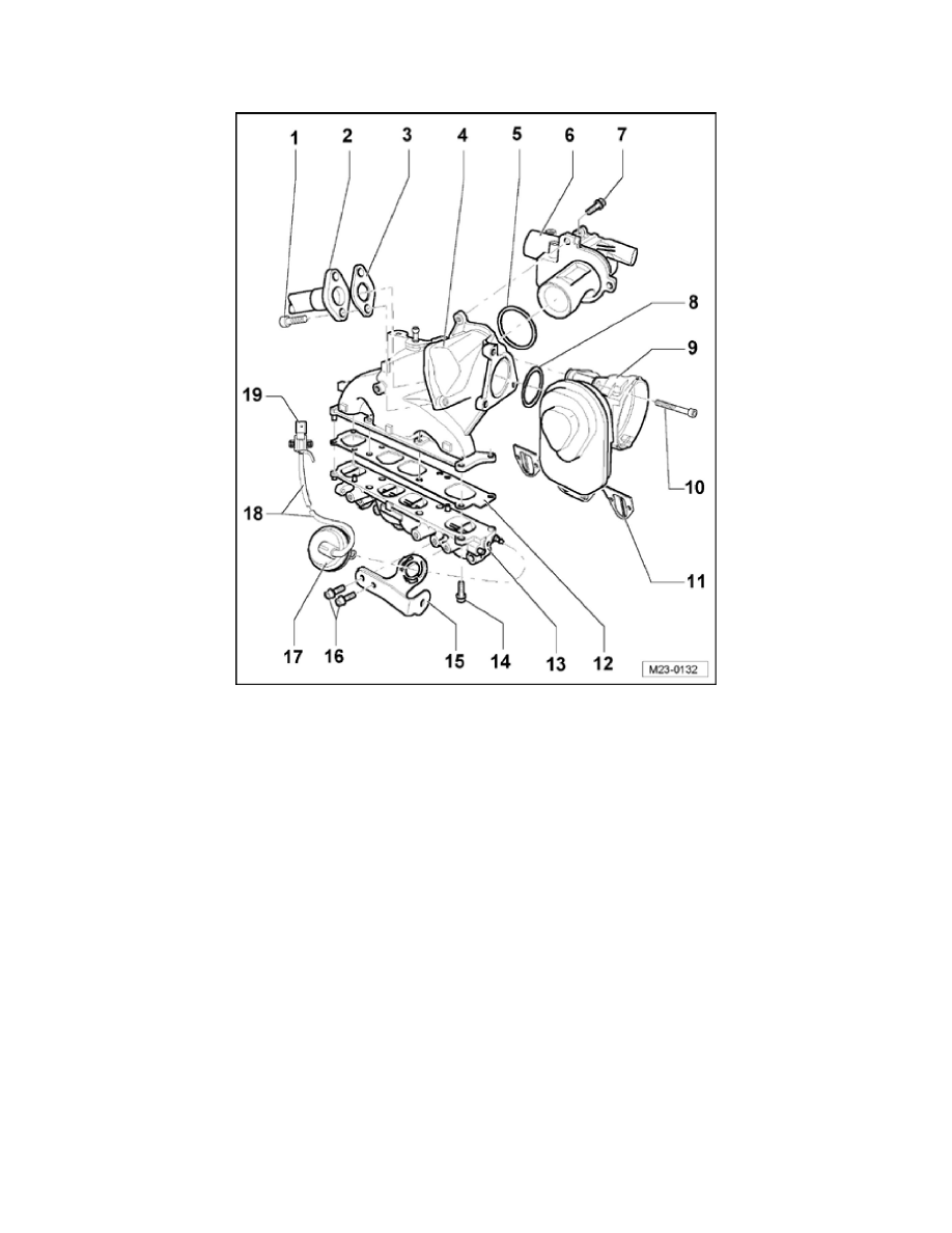 VW New Beetle L4 19L DSL Turbo Intake Manifold Specs