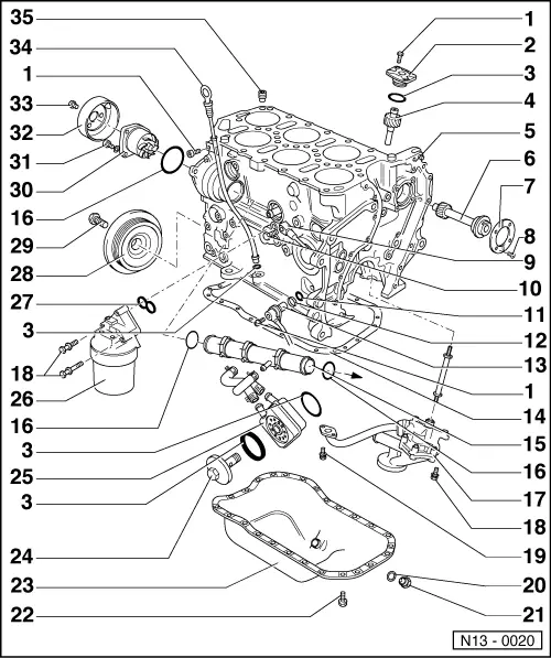 Volkswagen Workshop Manuals > Passat (B3) > Power unit > 6-cyl. fuel ...