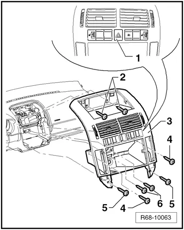 VW Polo Mk4 Instrument Panel Central Frame Installation Guide